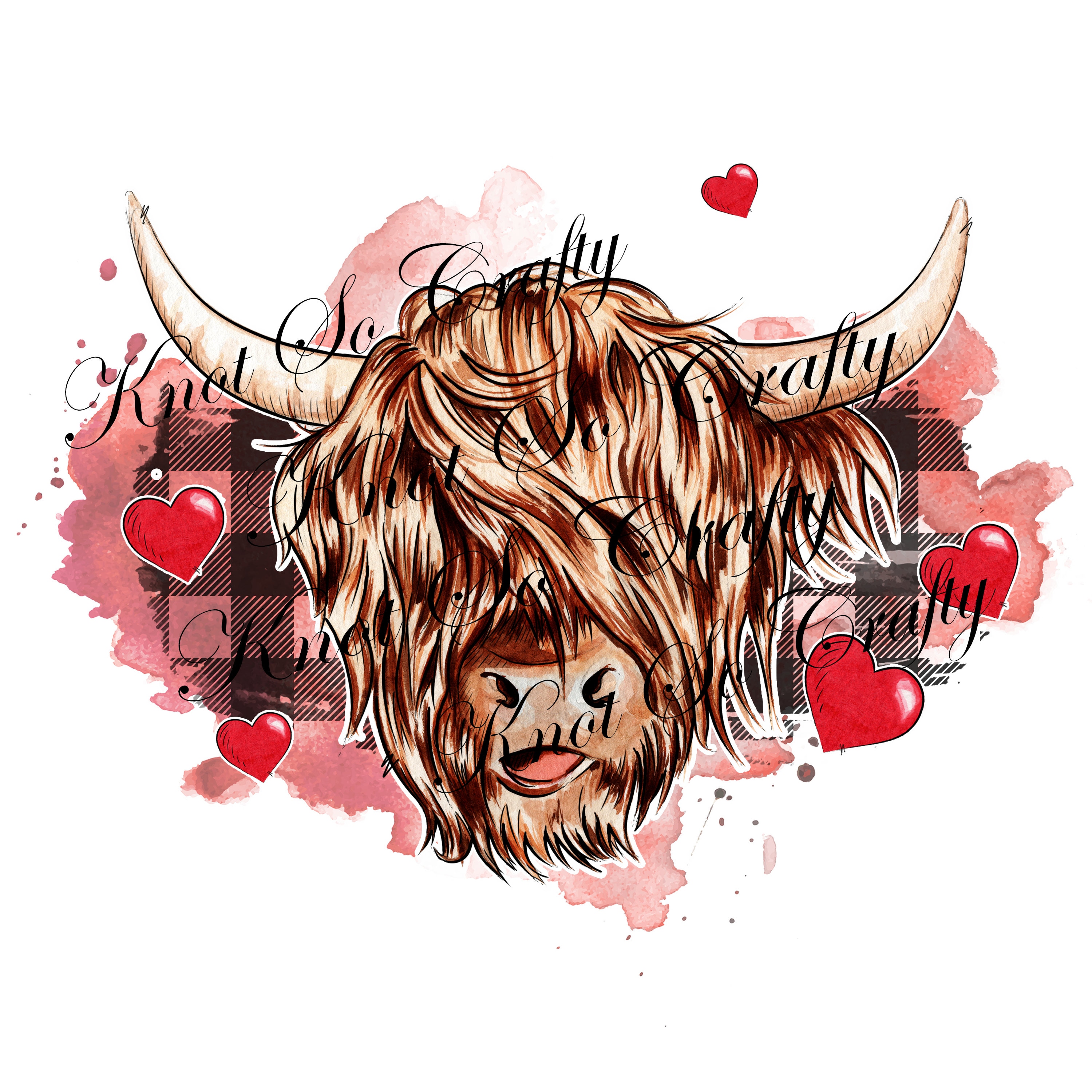 Highland Cow Valentine Download - Etsy