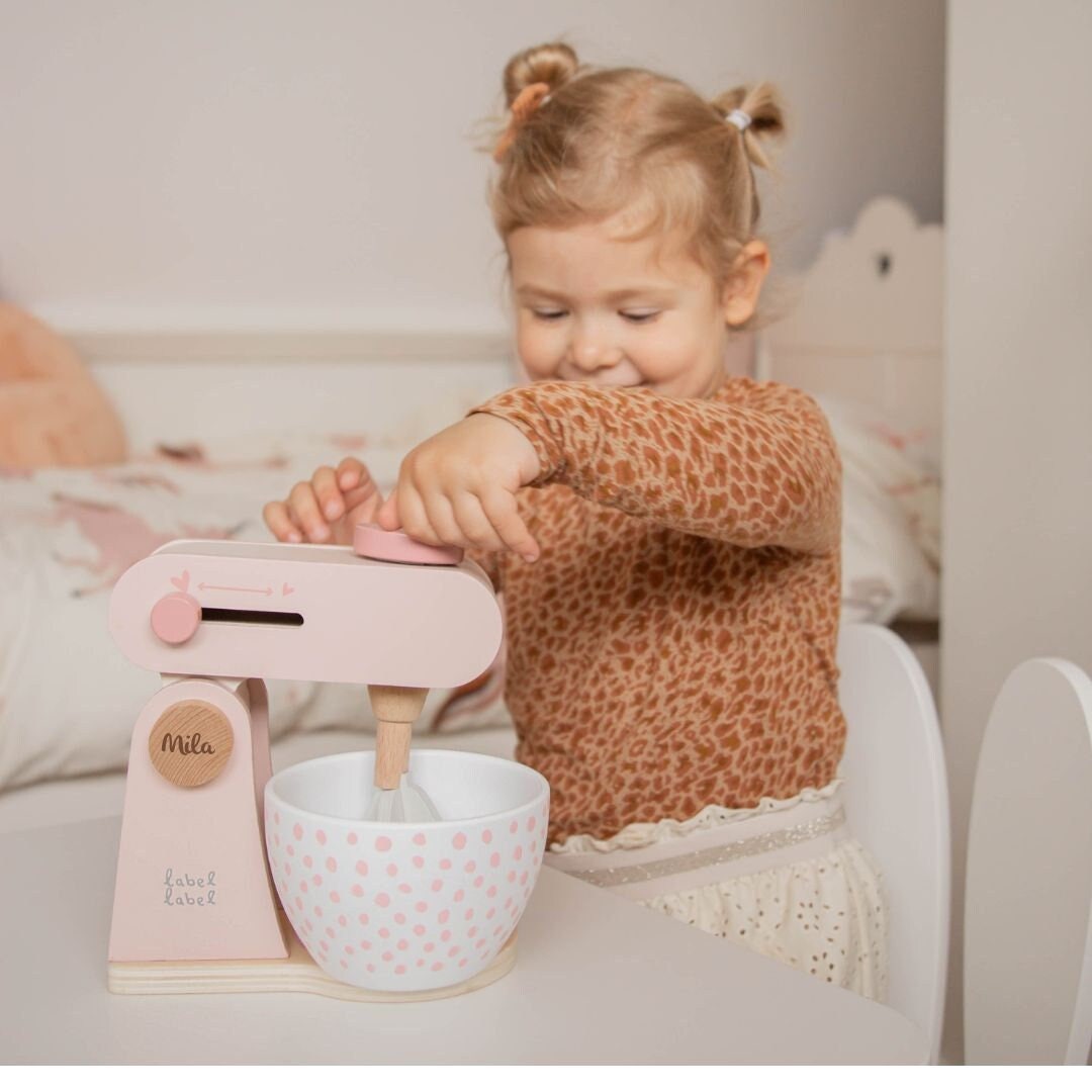 Mixer Food Processor Children's Kitchen Accessories Wooden Play Kitchen ...