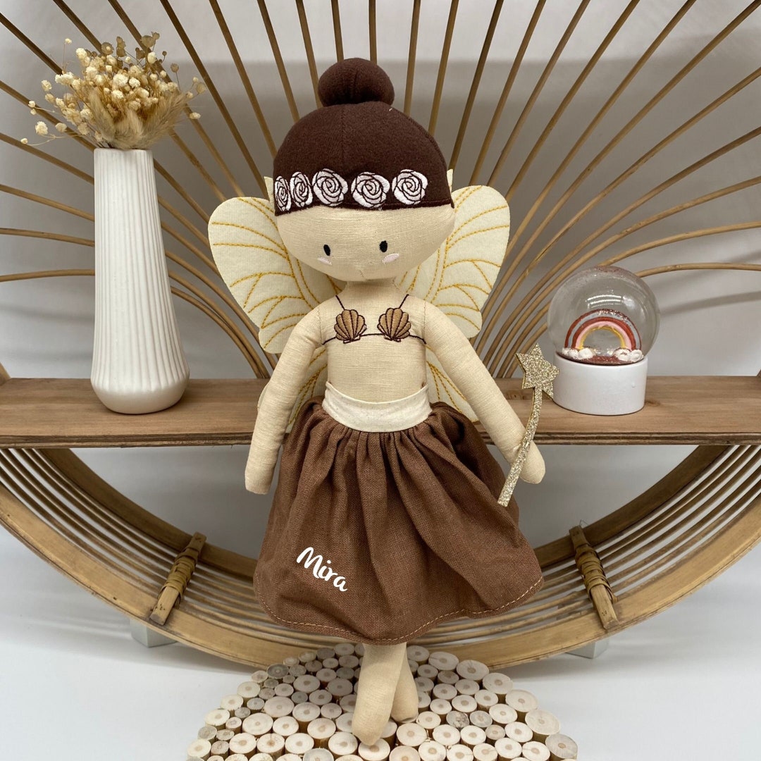 1st Birthday Gift Custom Named Soft Toy Doll Fairy Fleur Tryco - Etsy