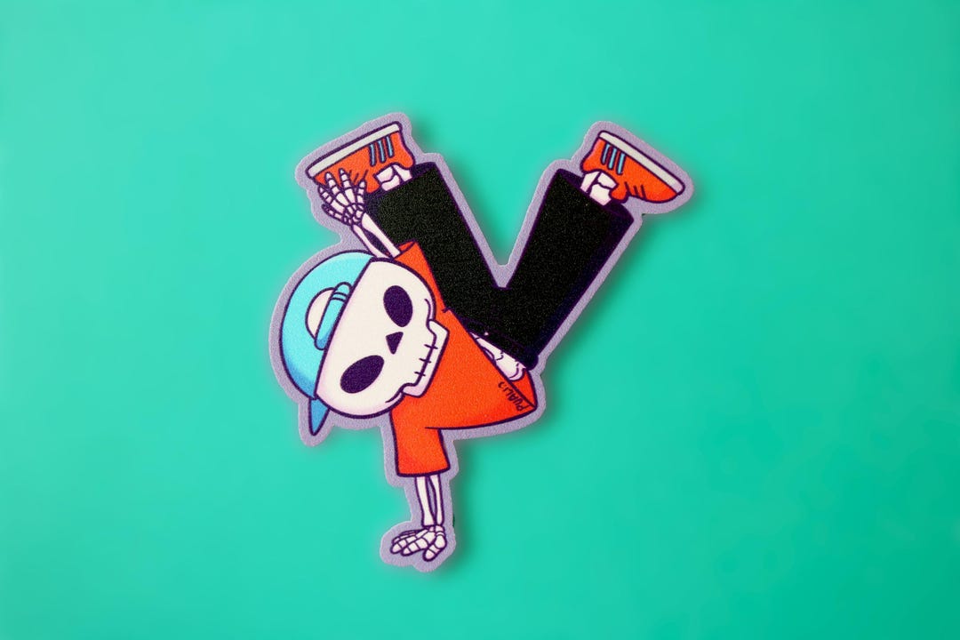 Breakdancing Skeleton Waterproof Sticker - Etsy