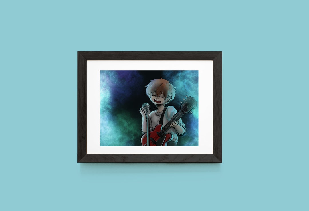 Sad Boy Holographic Art Print 5x7 Holo Print With Rounded Corners LGBTQ ...