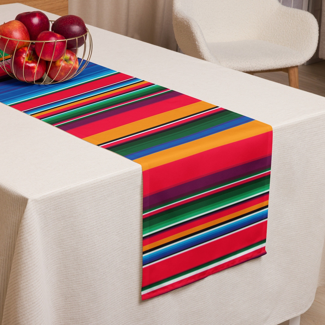 Mexican Serape Table Runner, Mexican Latino Table Runner, Mexican ...