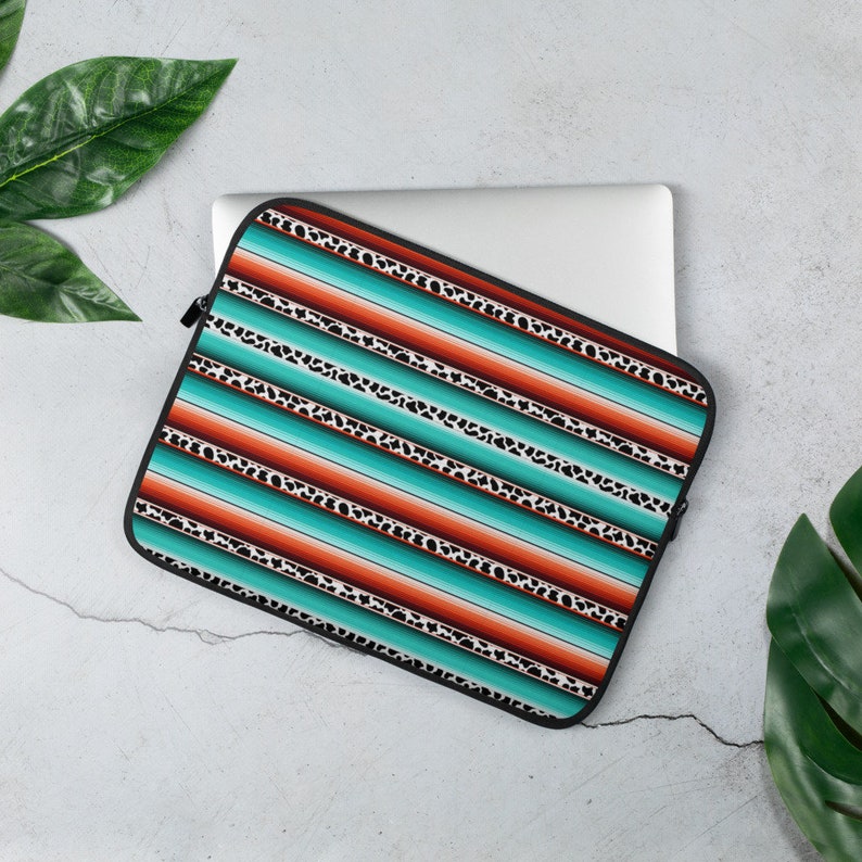 Western Serape Cow Print Laptop Sleeve, Serape Cow Pattern Laptop Case ...