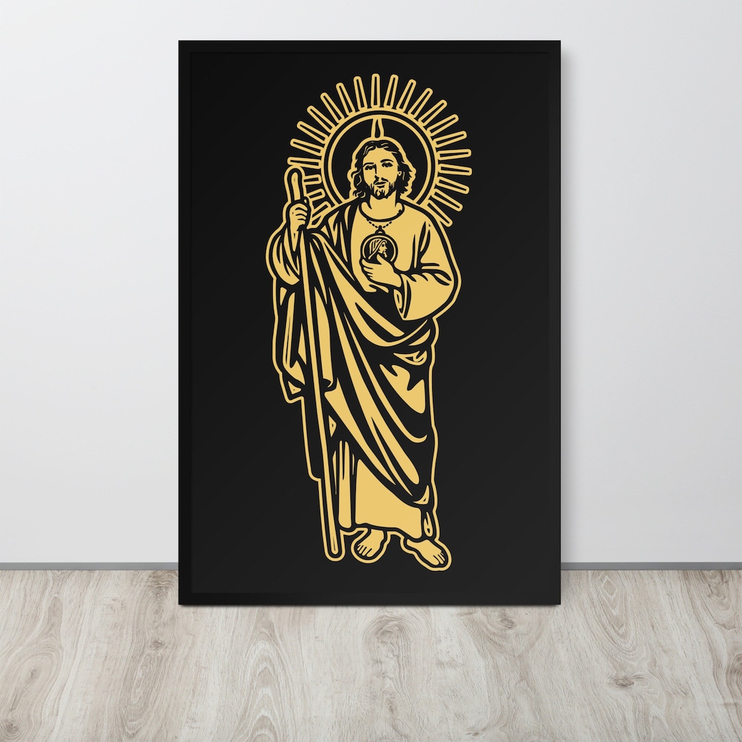 San Judas Tadeo Framed Poster, St Jude Wall Art, Saint Jude Thaddeus ...