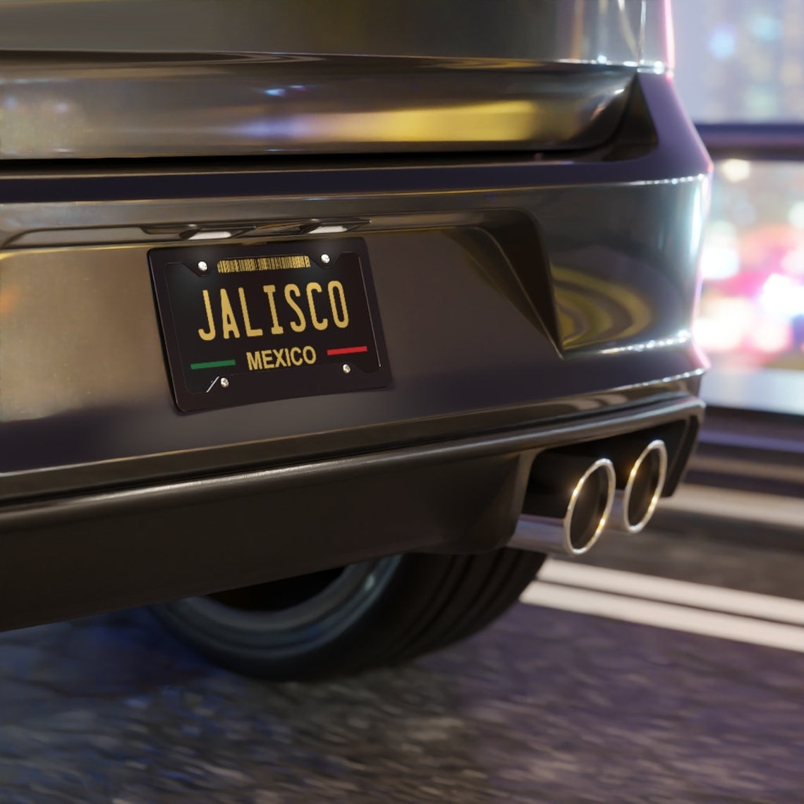 Jalisco License Plate Modern Black, Mexican State Car Plate, Placas ...