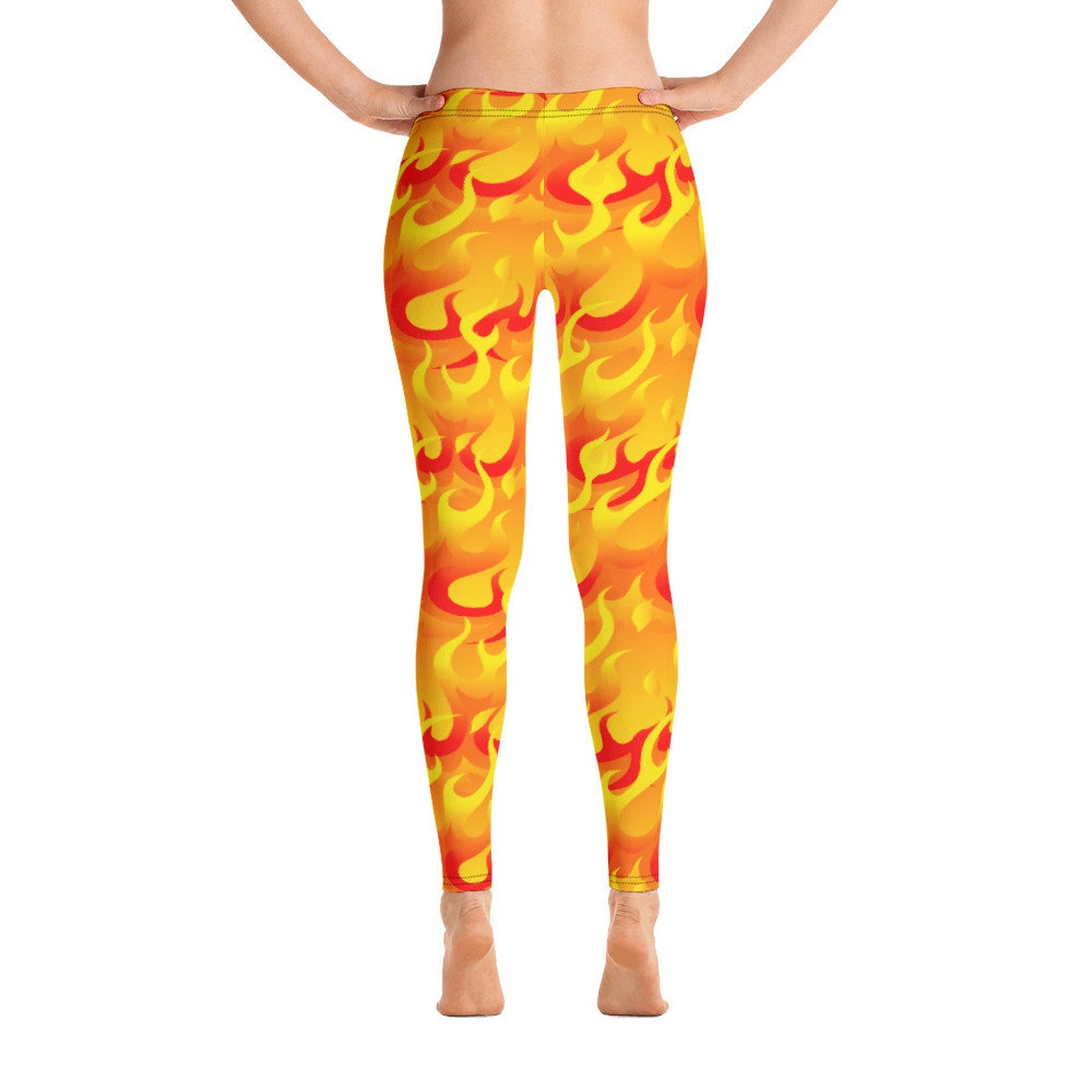 Flame Pattern Leggings Fire Print Leggings Fire Leggings - Etsy