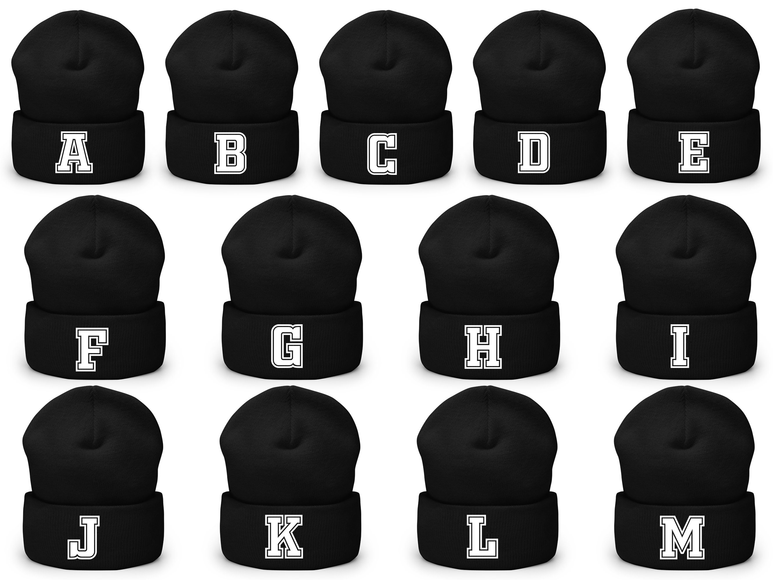 Old Sport College Alphabet ABC Letters Initials Embroidered Cuffed ...