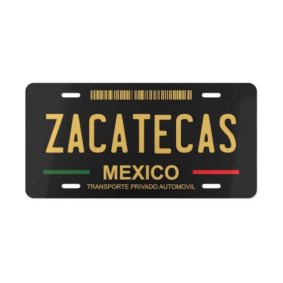 Zacatecas License Plate Modern Black Mexican State Car Plate - Etsy