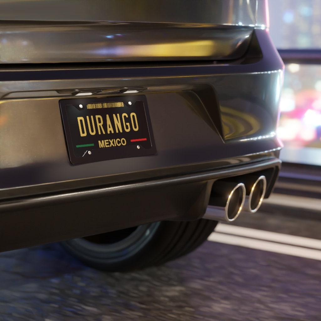 Durango License Plate Modern Black, Mexican State Car Plate, Placas ...
