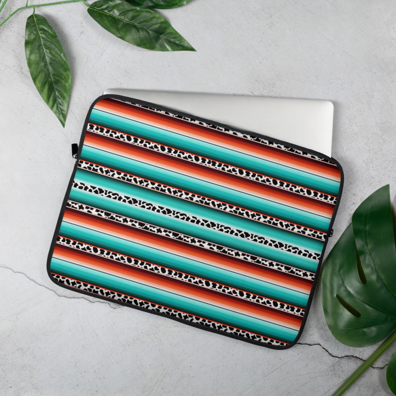 Western Serape Cow Print Laptop Sleeve Serape Cow Pattern - Etsy