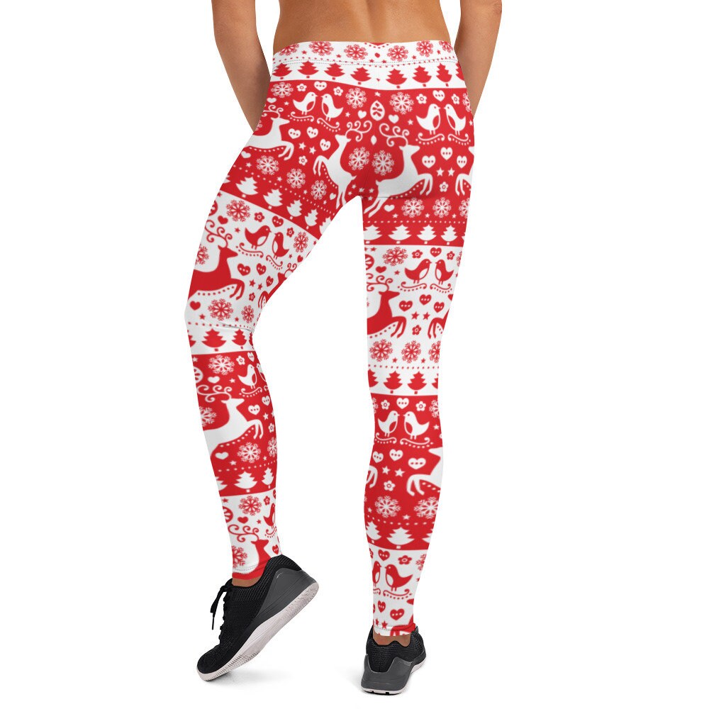 Christmas Pattern Leggings Christmas Leggings For Womens | Etsy
