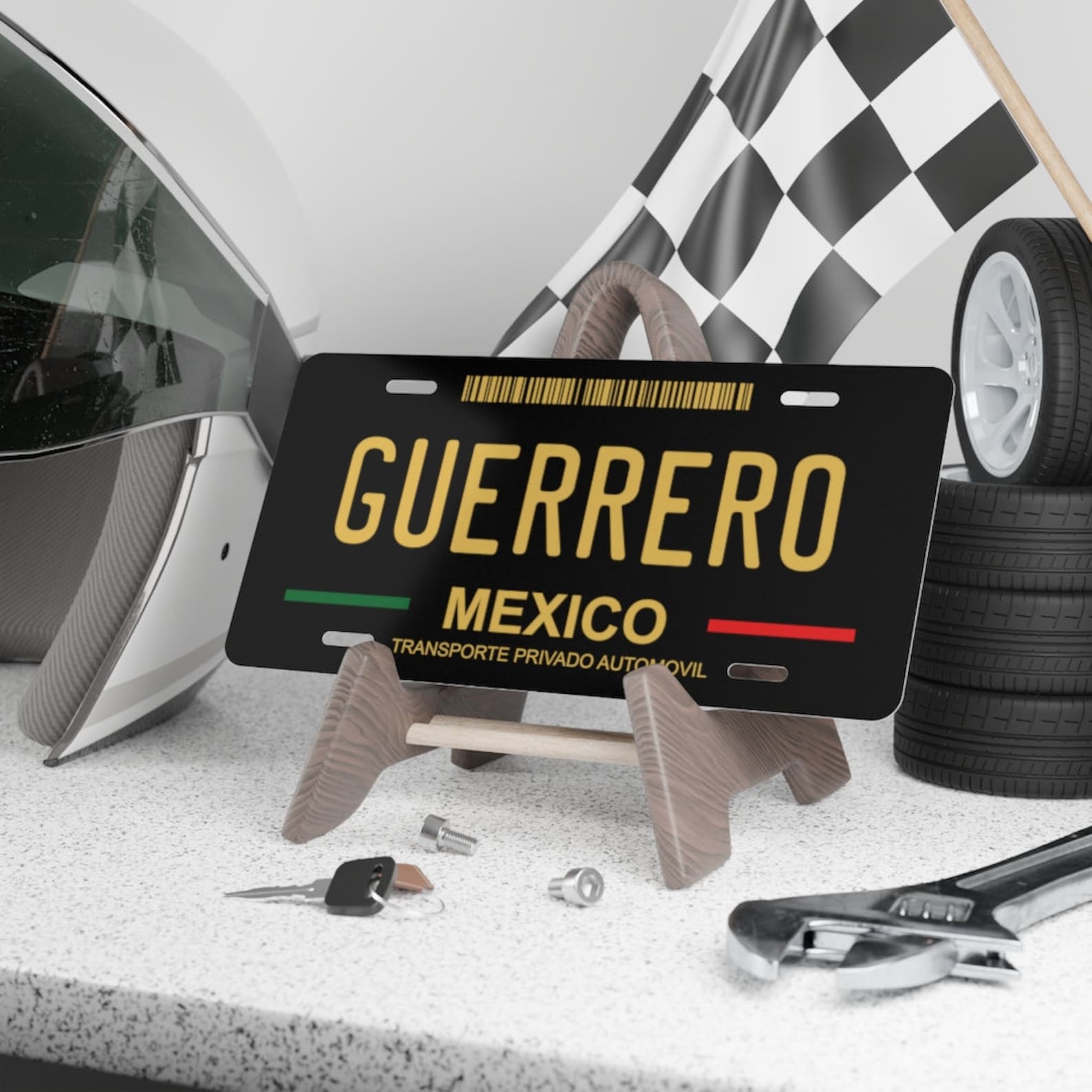 Guerrero License Plate Modern Black, Mexican State Car Plate, Placas ...