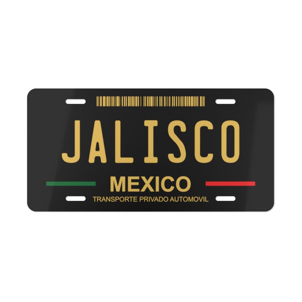 Jalisco License Plate Modern Black, Mexican State Car Plate, Placas ...