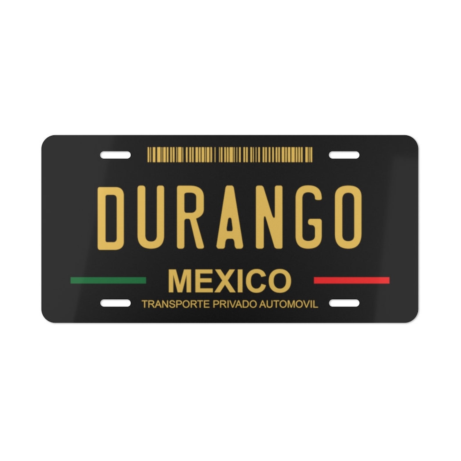 Durango License Plate Modern Black, Mexican State Car Plate, Placas ...