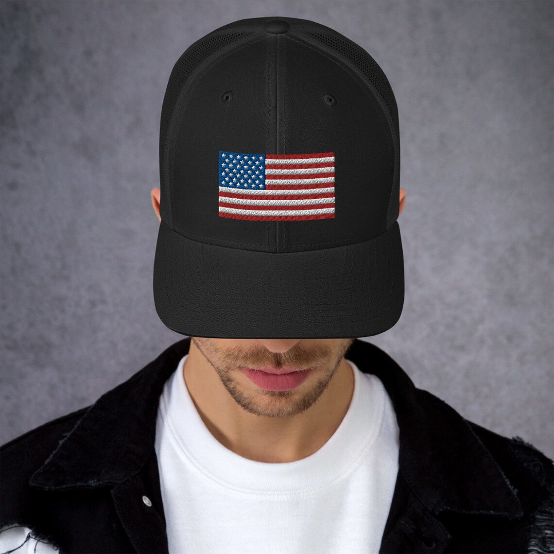 US Flag Hat American Flag Trucker USA Mesh Snapback Cap - Etsy