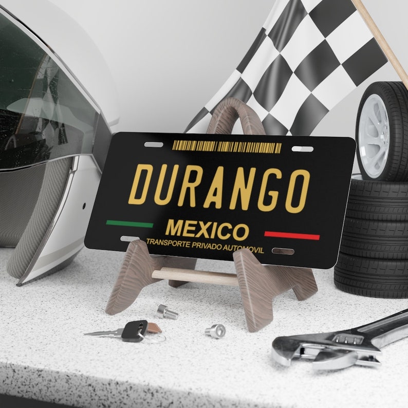Durango License Plate Modern Black, Mexican State Car Plate, Placas ...