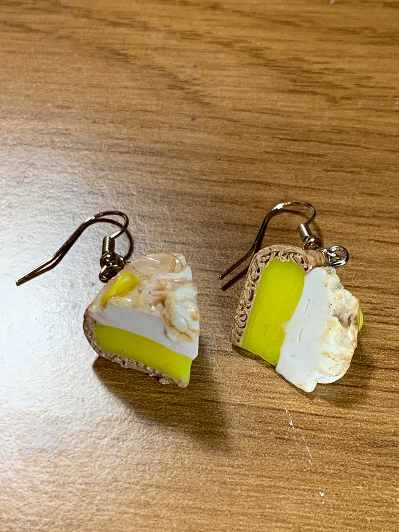 Pie Charm Pie Earrings Food Jewelry Miniature Food Clay - Etsy