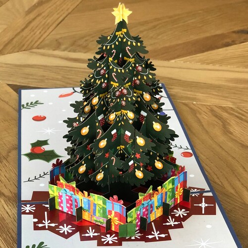 Handmade Christmas Trees 3D Pop up Box Card | Etsy