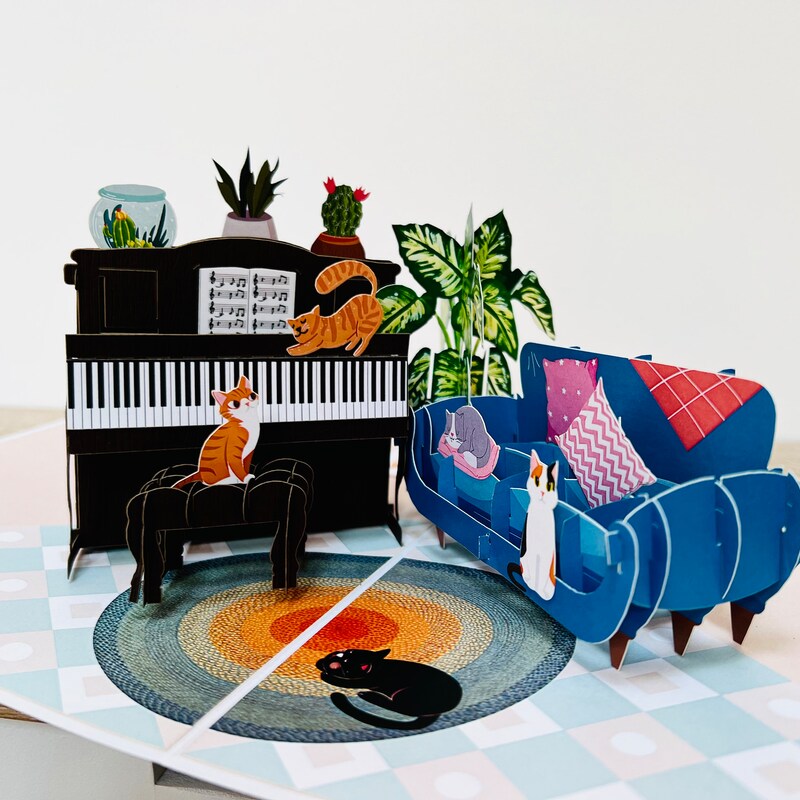 Cat Pop up Card - Etsy