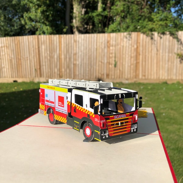 Fire Truck Card - Etsy