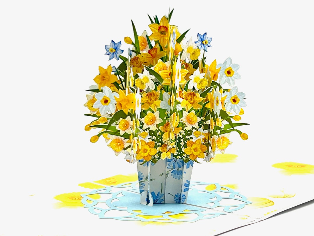 Sunshine Blossoms - 3D Daffodil Pop-up Card for Mother’s Day - Etsy