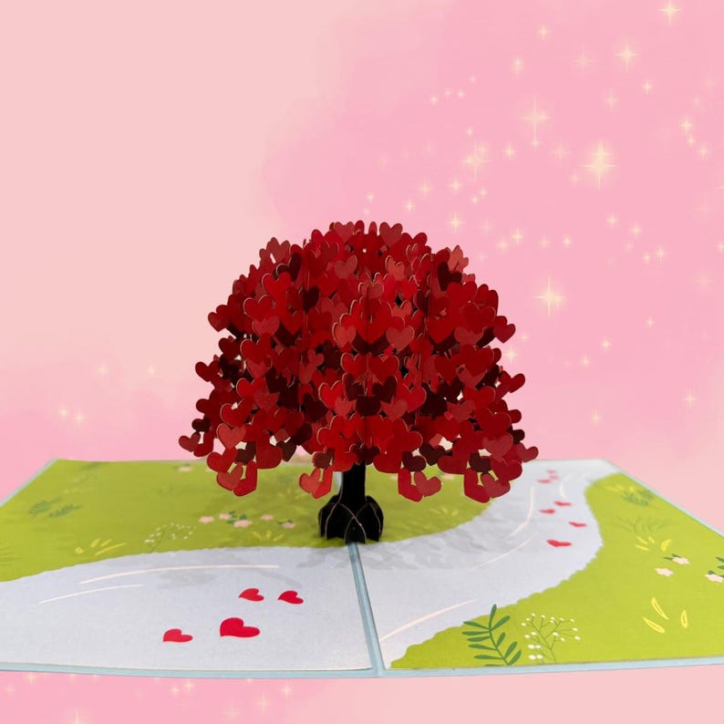 3D Heart Tree Pop-up Card, Anniversary Valentine Wedding Card - Etsy