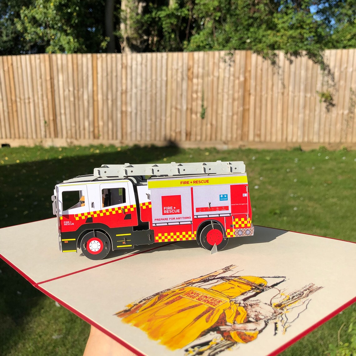 Fire Engine Pop up Card Fathers Day Pop up Card Fire Truck | Etsy