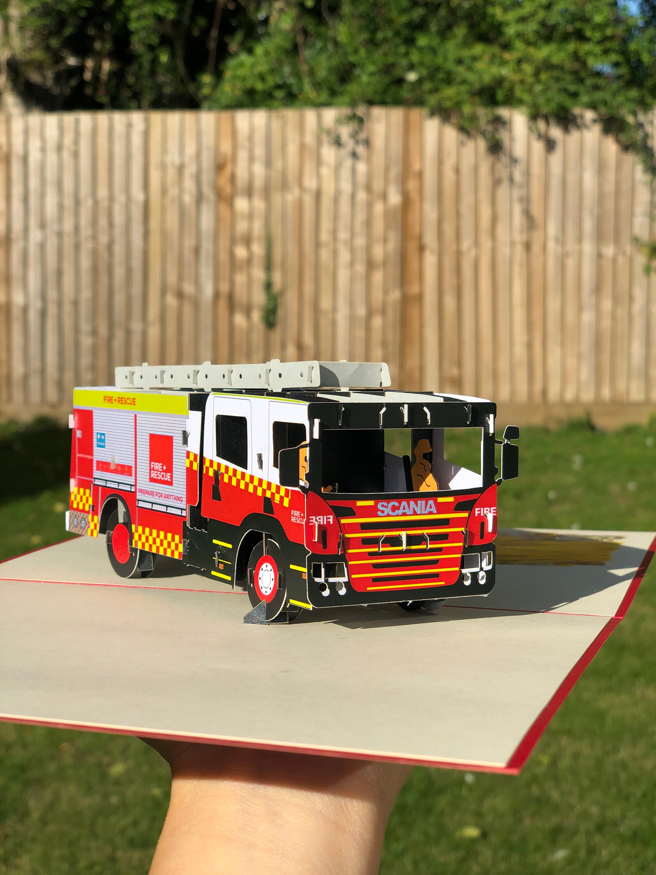 Fire Engine Pop up Card Fathers Day Pop up Card Fire Truck | Etsy