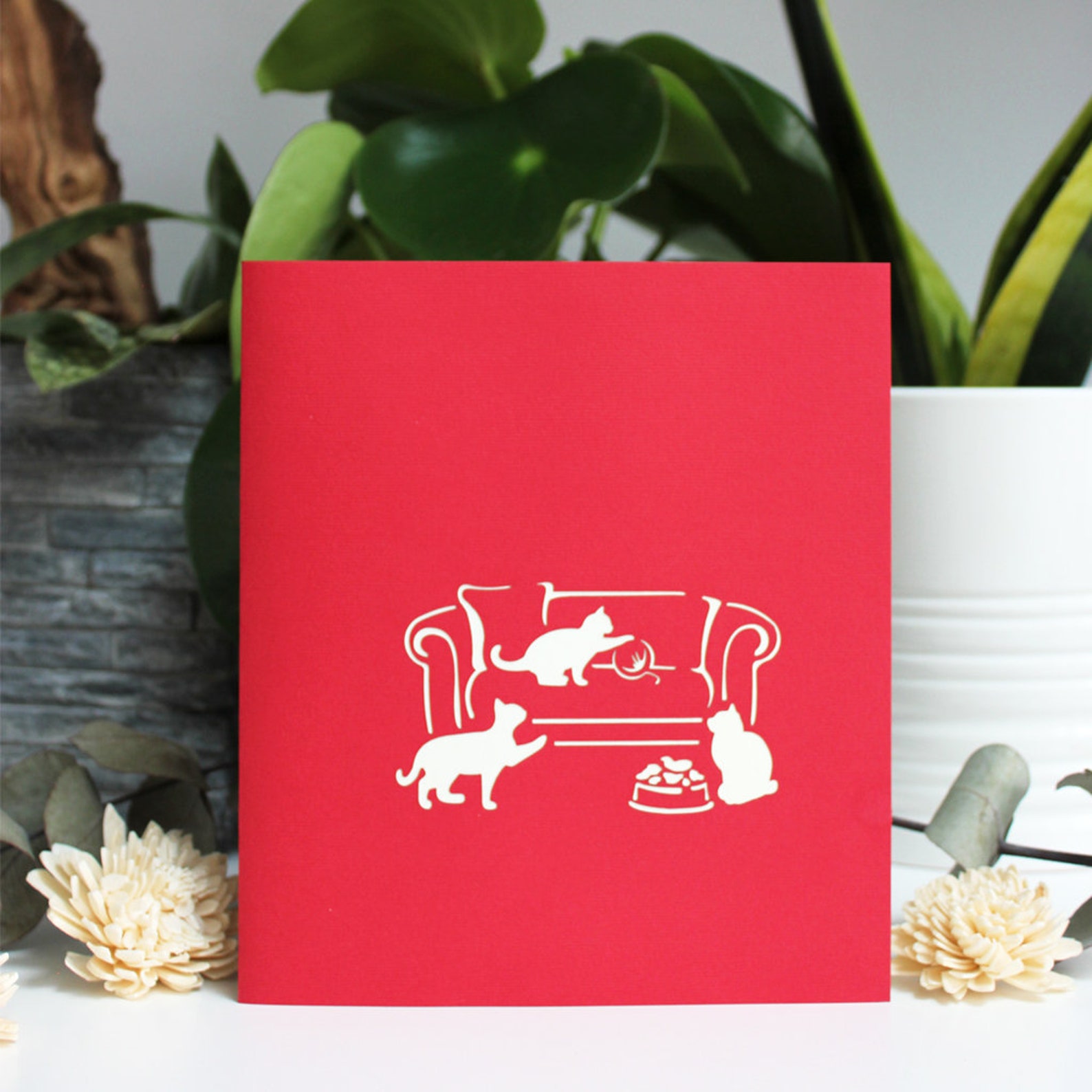 Cat Birthday Pop up Card Cat Lovers Gift Mothers Day Cards | Etsy
