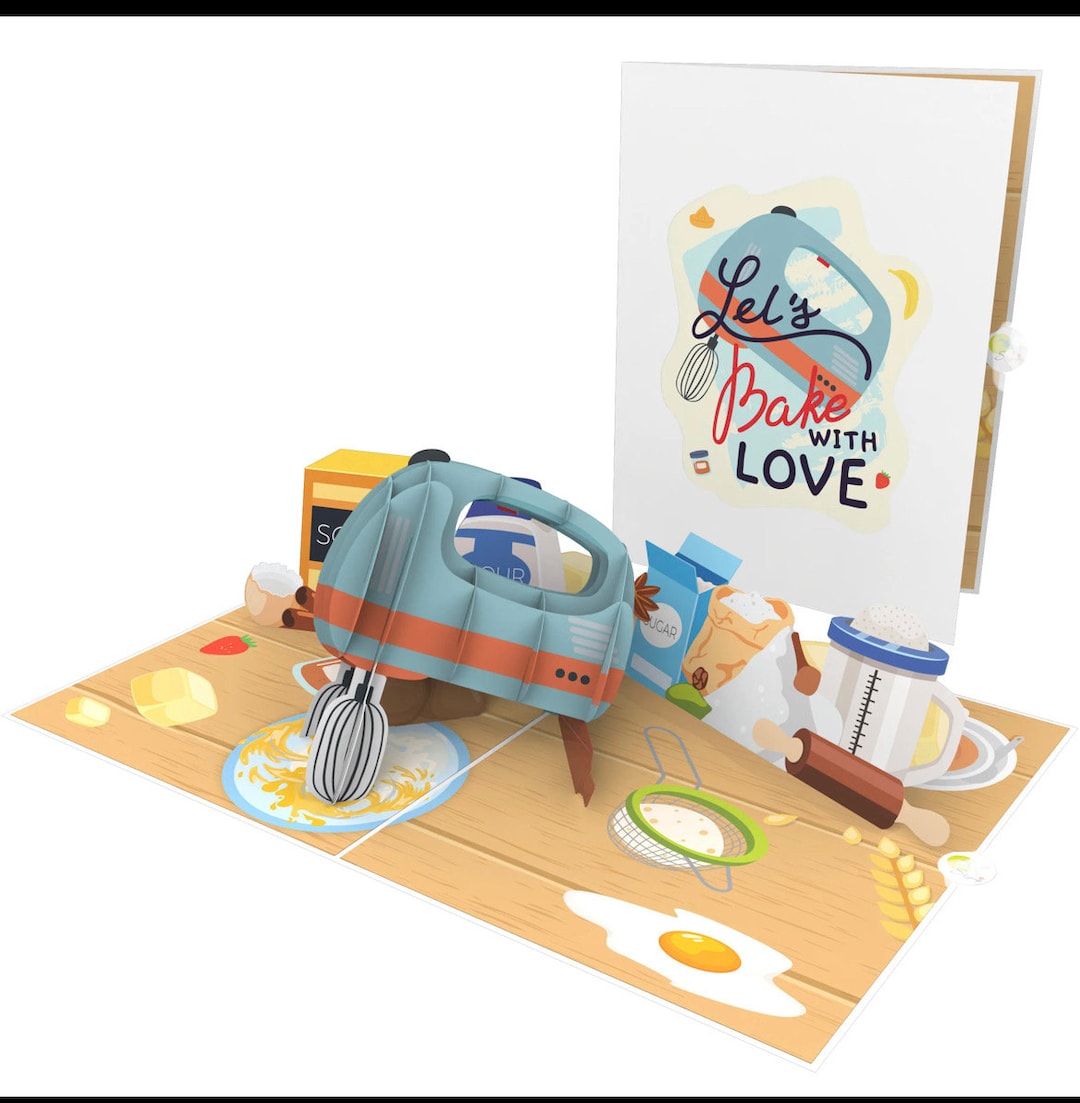 Bake With Love Pop up Card: 3D Baking Theme Greeting - Etsy