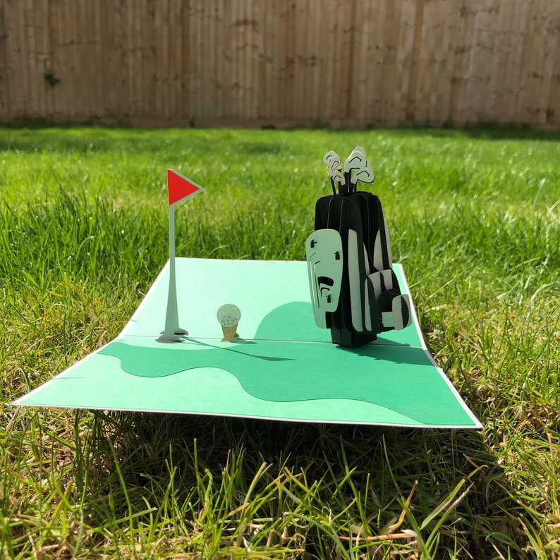 Golf Pop up Card Fathers Day Pop up Card 3D Golf Card - Etsy