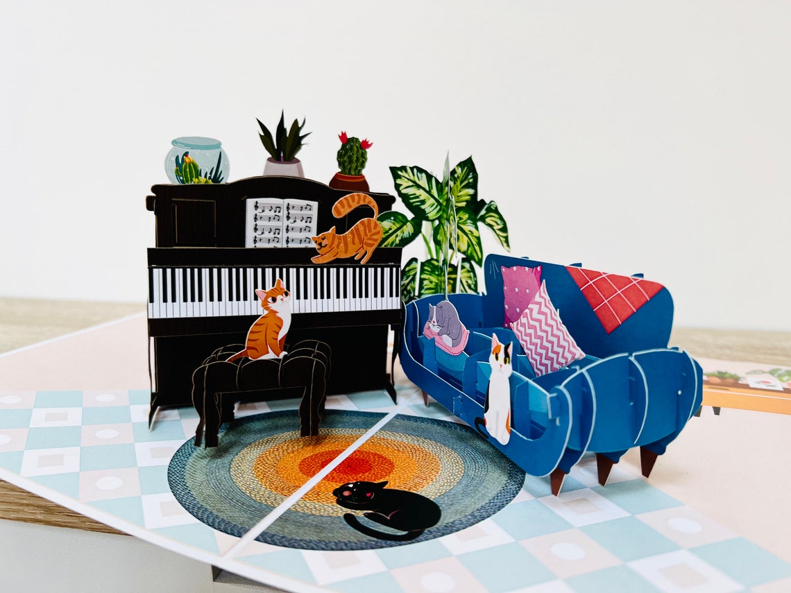 Piano Pianist Musician Instrument Birthday Pop up Card - Etsy UK