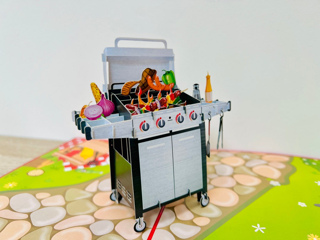 BBQ Pop up Card, Baking Cake Card Birthday Pop up Cards, Gift for Him ...