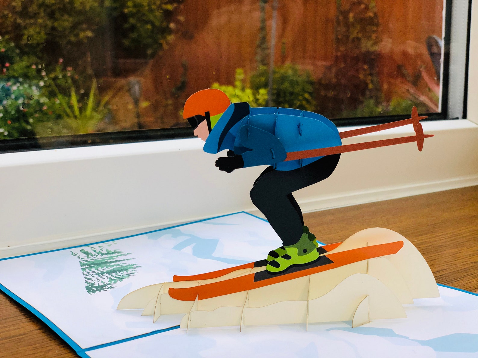 Handmade 3D Skiing Pop up Card - Etsy