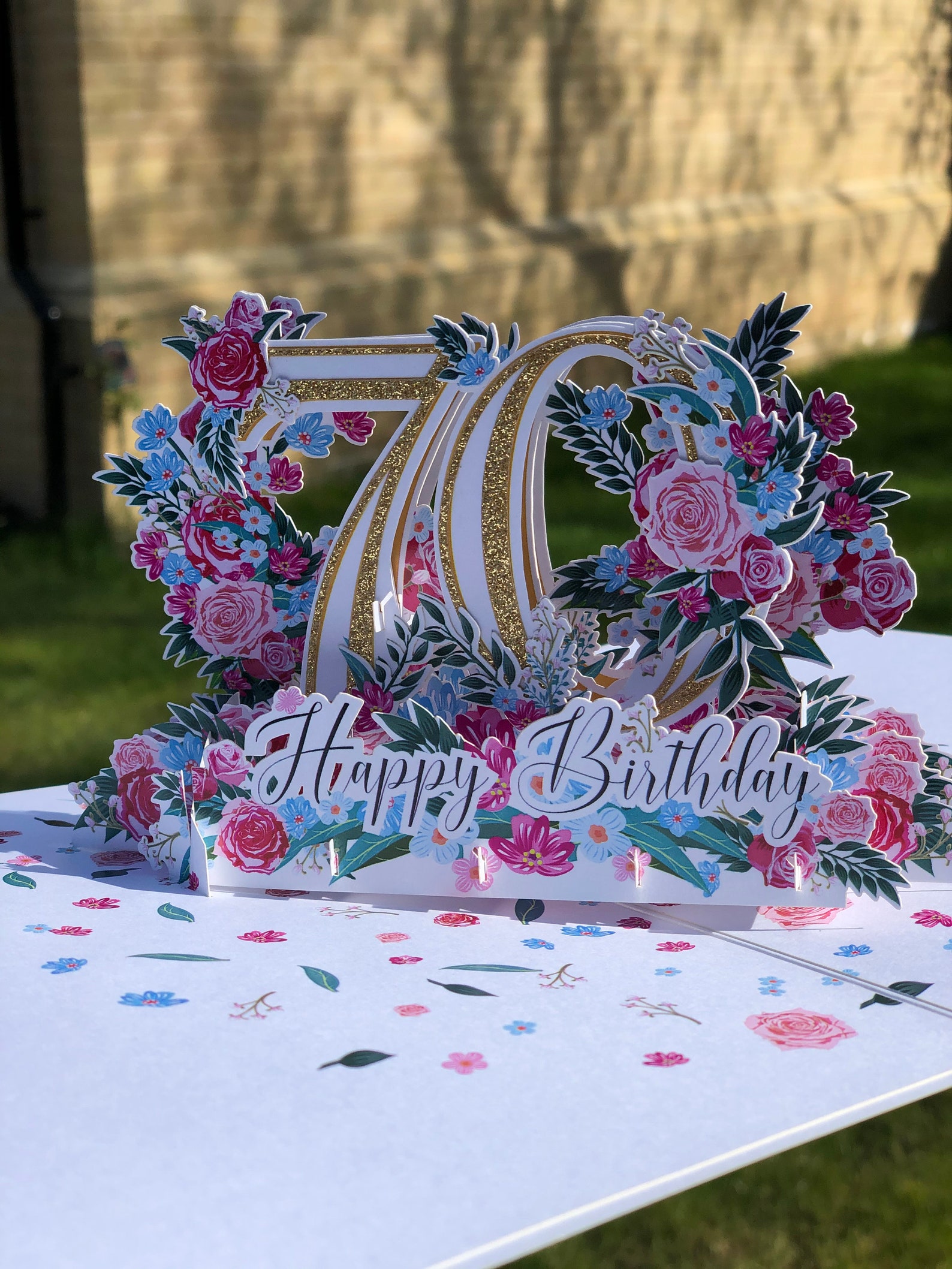 70th Birthday Pop Up Card Etsy
