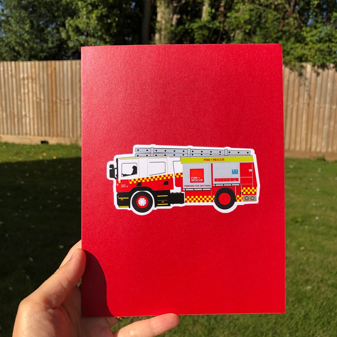 Fire Engine Pop up Card Fathers Day Pop up Card Fire Truck | Etsy