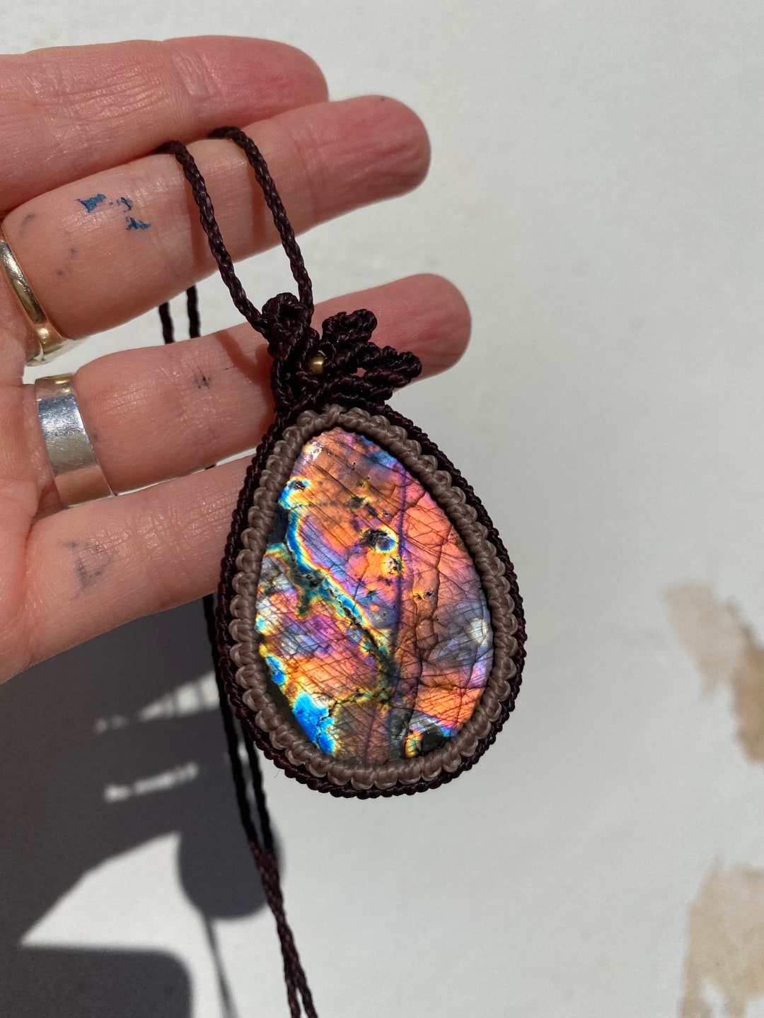 Huge Spectrolite Labradorite Purple Hippie Boho. Powerfull. Jewelry ...