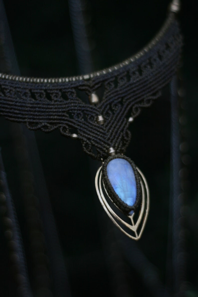 Moonstone Body Chain Choker. Brass. Charm Chains. Macrame . - Etsy
