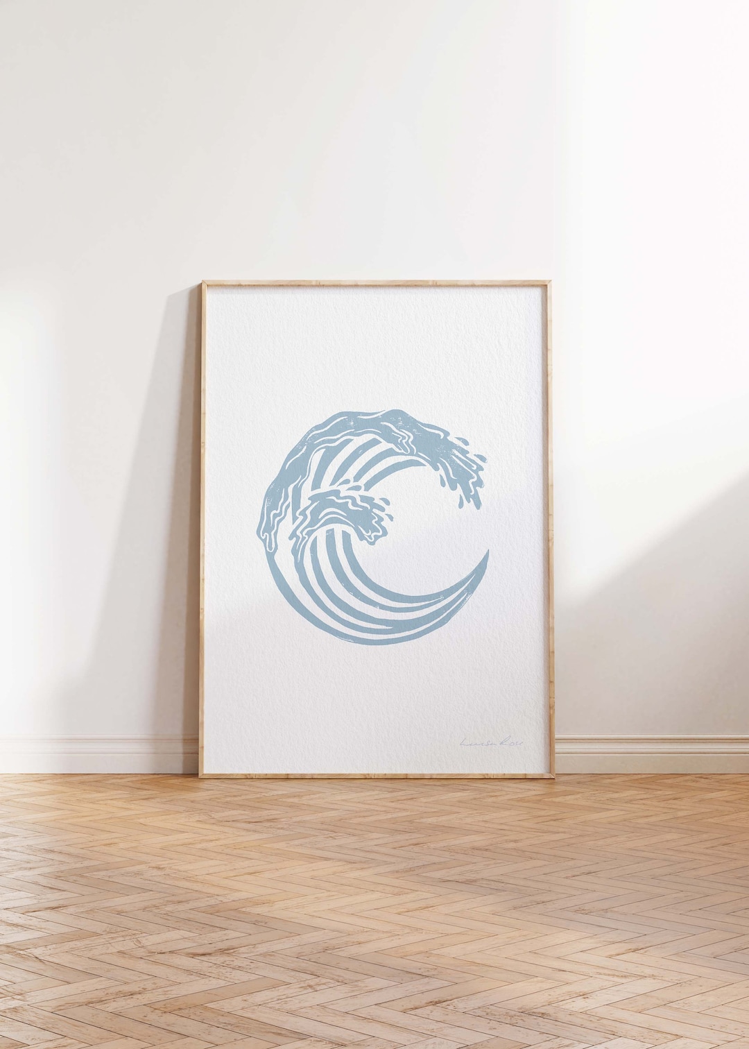 Wave Block Print, Surf Art, Beach House Decor (digital Download) - Etsy