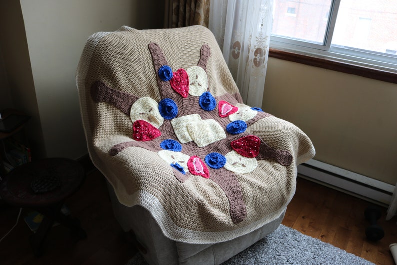 Pancake Blanket Crochet PDF Pattern With Blueberries - Etsy Canada