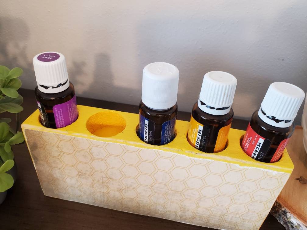 Essential oil shelf // oil storage // organizer // bee | Etsy