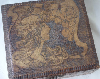 Custom Pyrography Keepsake / Memory Box Wood Burned Unicorn and Castle ...