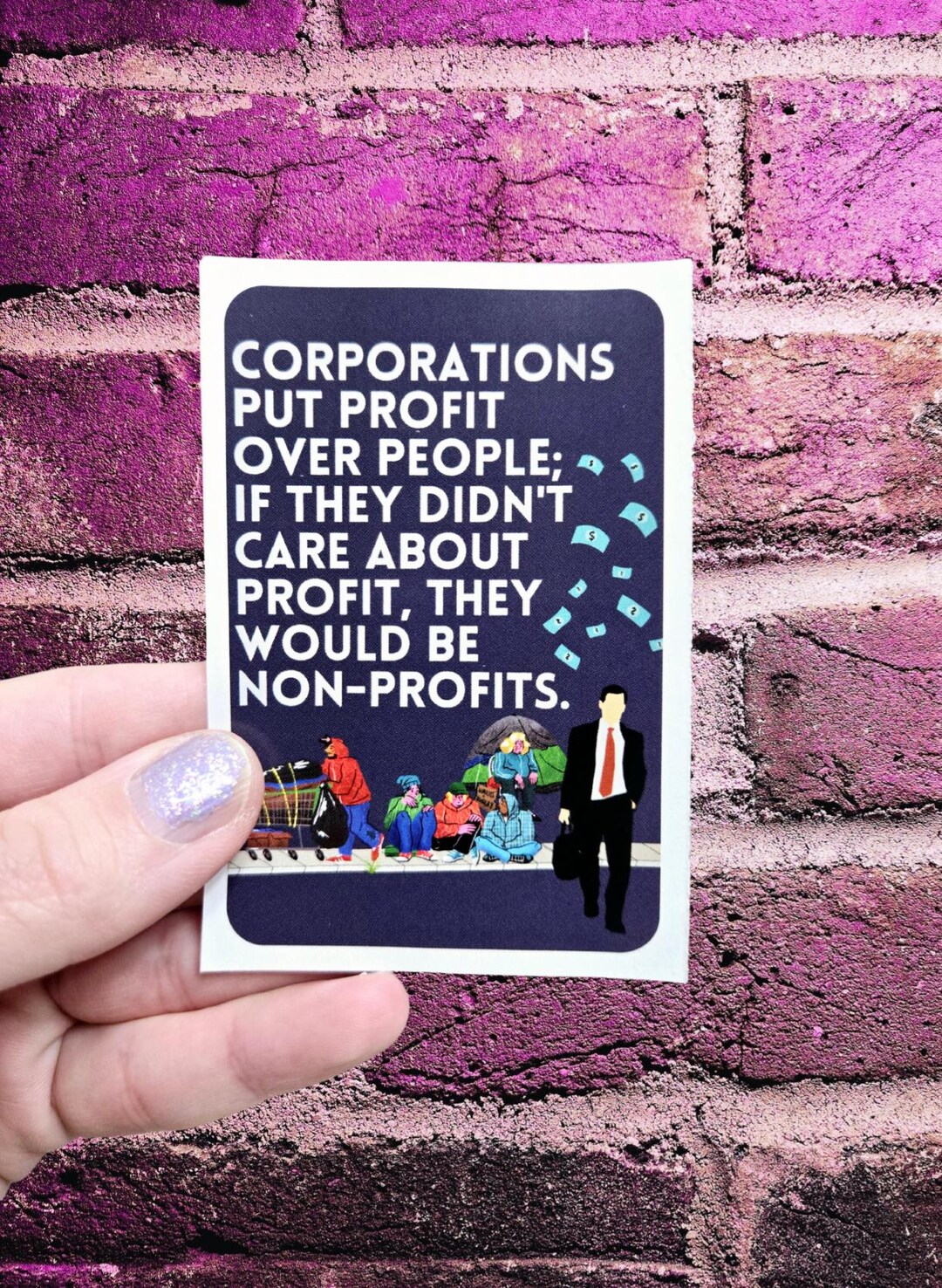 Anti-corporation Sticker/ Anti-corporate Greed/ Equal Rights/ Activist ...