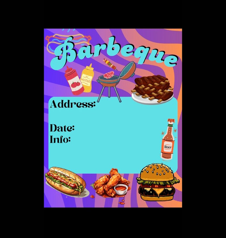 Printable Barbeque Flyer, Barbeque Flyer Template, BBQ Flyer Template ...