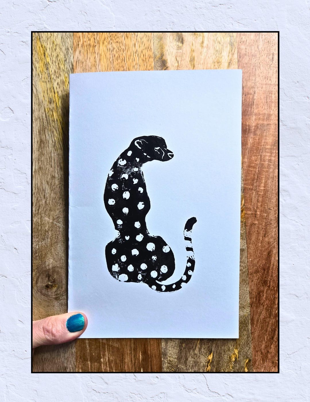 Cheetah Block Print/ Linocut Card & Artwork/ Zoological Illustration ...