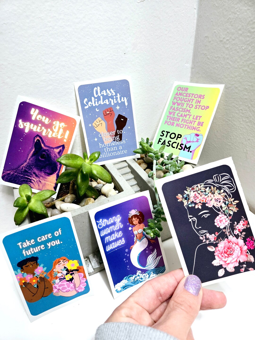 Sticker Set of 4/ Uplifting Positive Stickers/ Anti-fascism Stickers ...