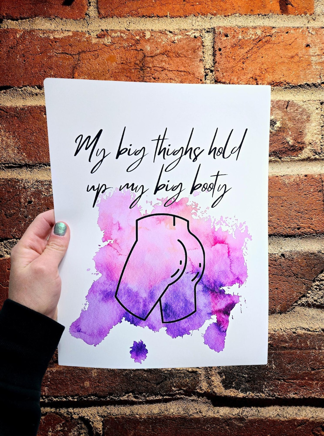 Empower Women Print/ Butt Outline/ Body Positive/ Pink Purple ...