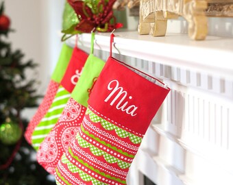 Monogrammed stocking | Etsy
