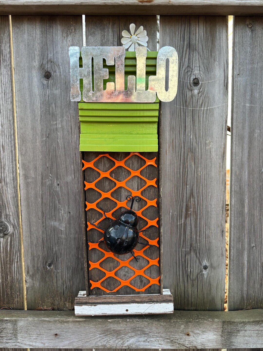 Outdoor Fence Decor Reclaimed Art Metal Bug Plastic Fence - Etsy