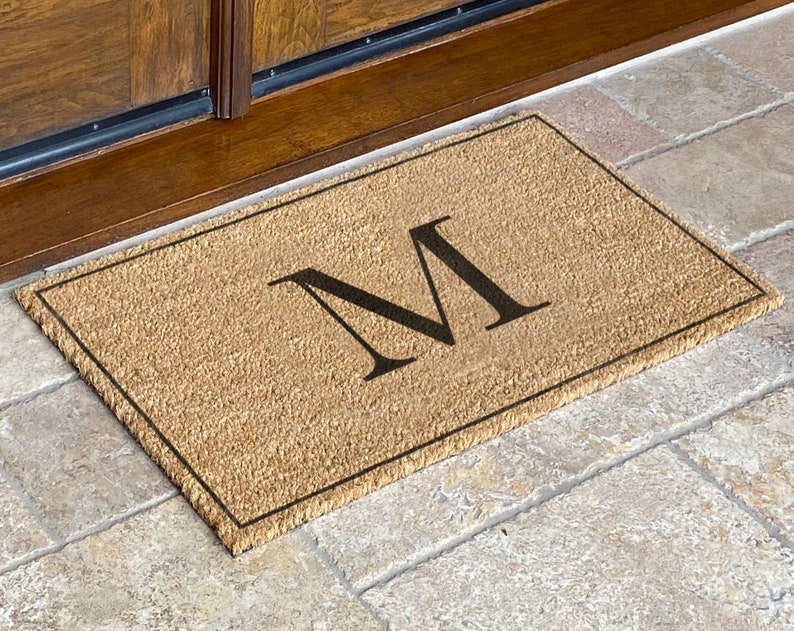 Single Initial Monogram Doormat Classic Serif Style Letters - Etsy